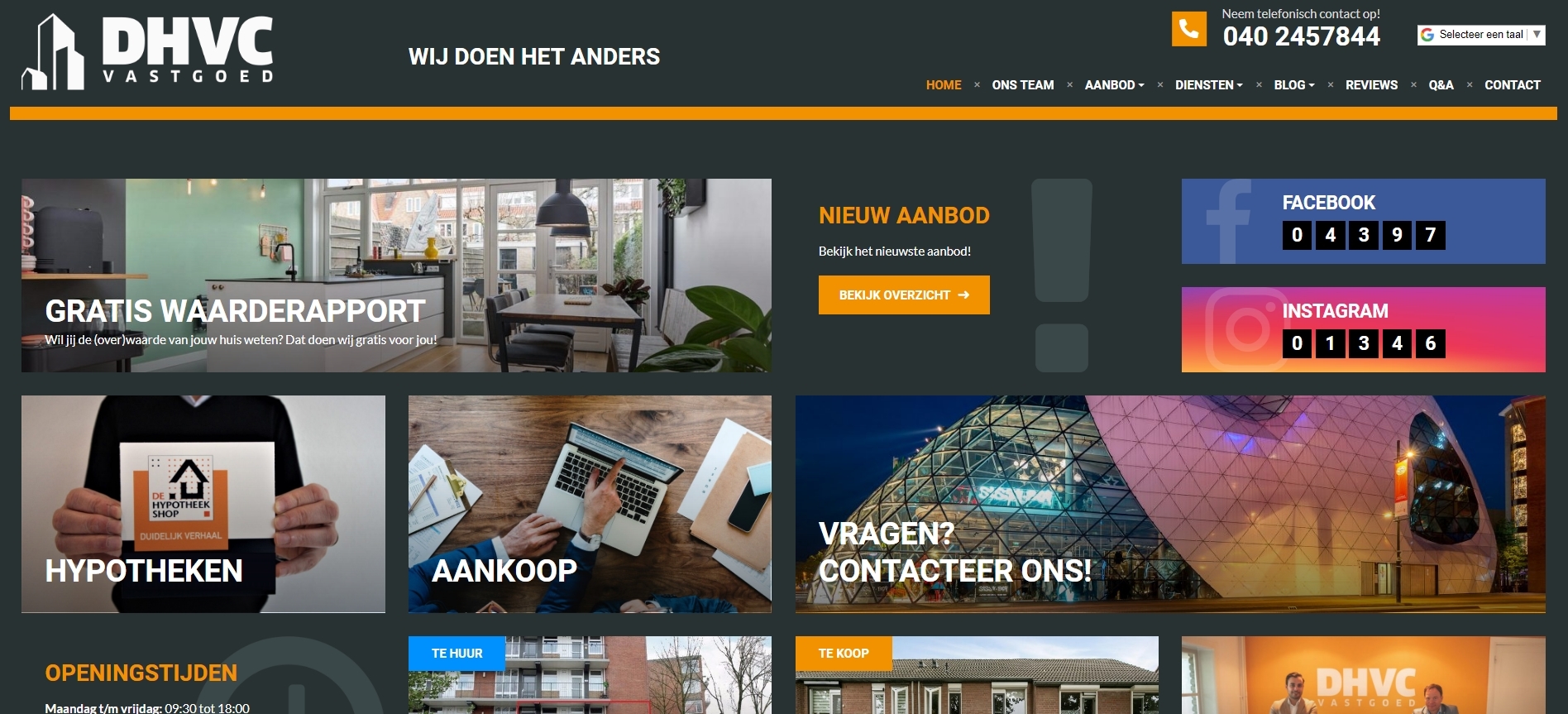De nieuwe website is live! - DHVC Vastgoed - Eindhoven